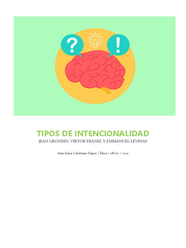 Tipos de Intencionalidad en la Ética | PDF | Realidad | Mente