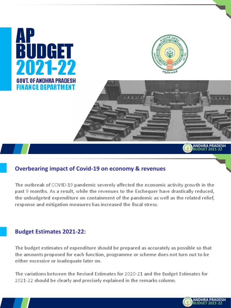 Ap Budget Presentation 2122 | PDF | Budget | Economies