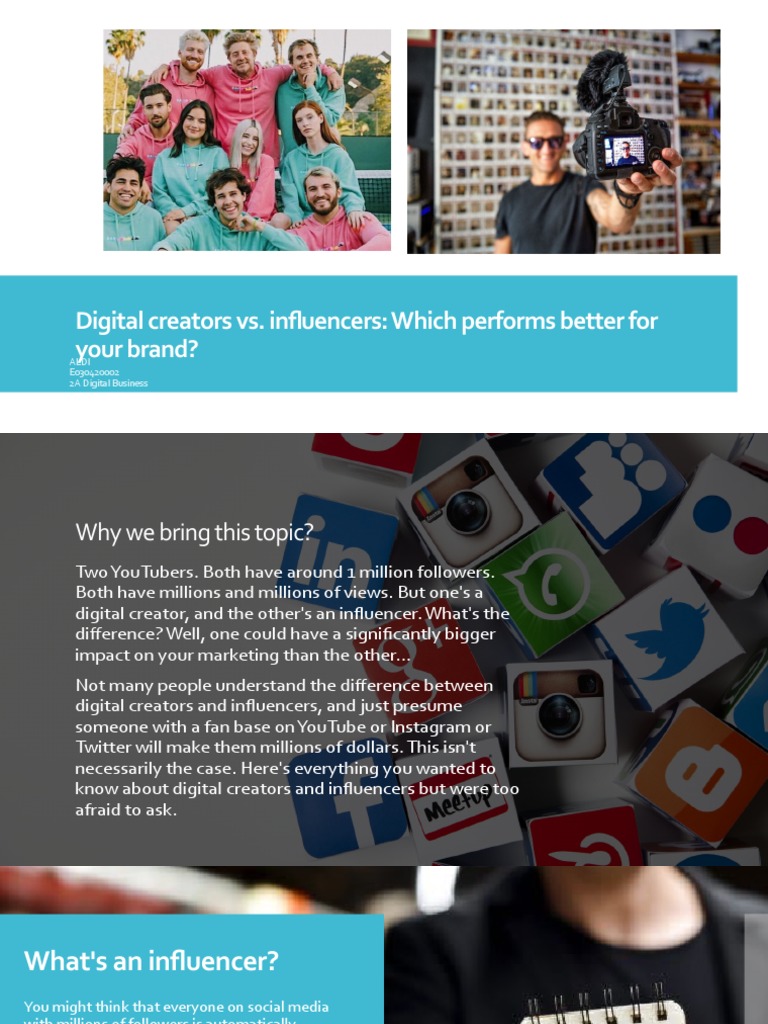 Digital Creators vs. Influencers Explained | PDF | Expert | Social Media