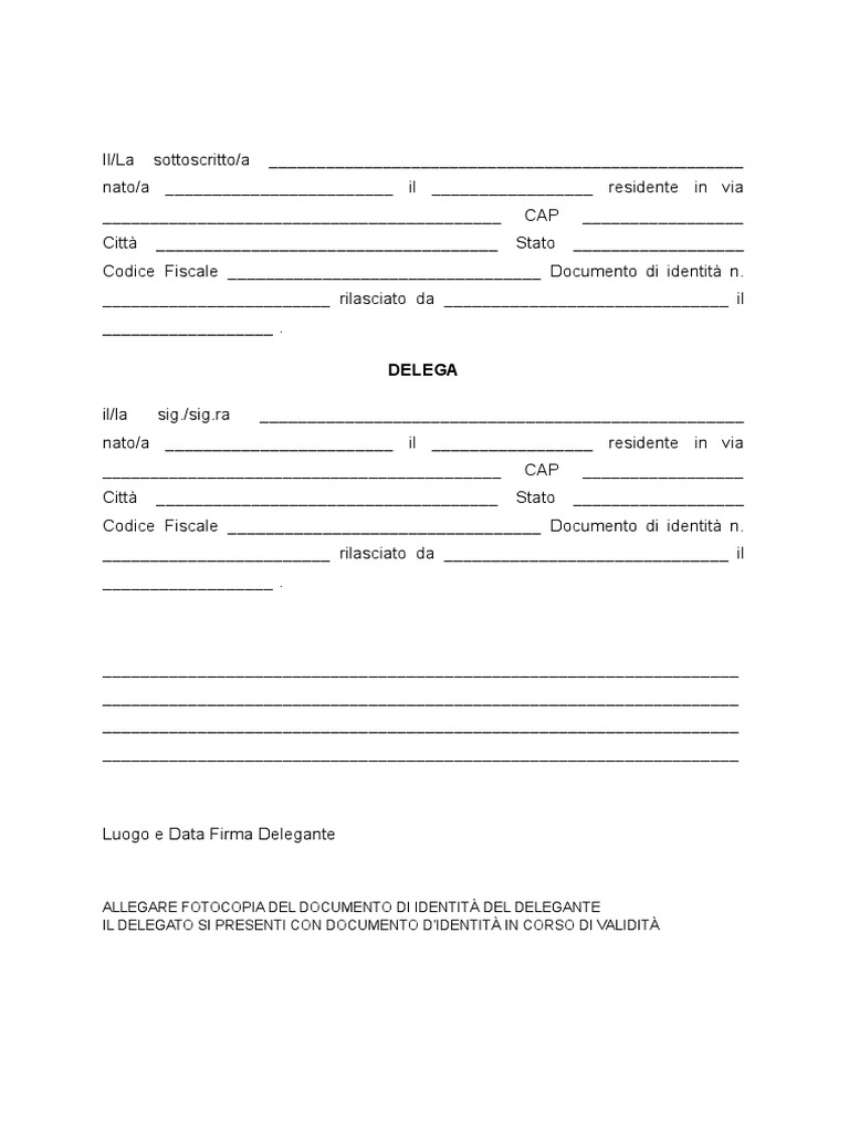 Modello Delega Generale | PDF