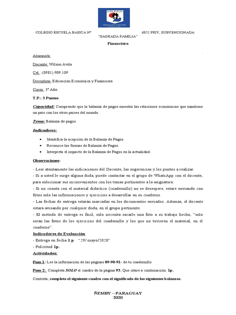 3er. Año Educación Financiera. 5. | PDF