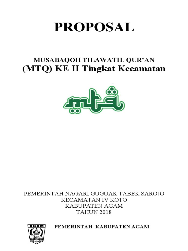 Proposal MTQ Kecamatan | PDF