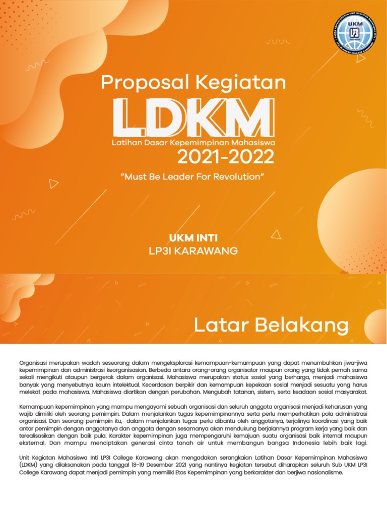 LDKM 2021: Kepemimpinan Mahasiswa di Era New Normal | PDF