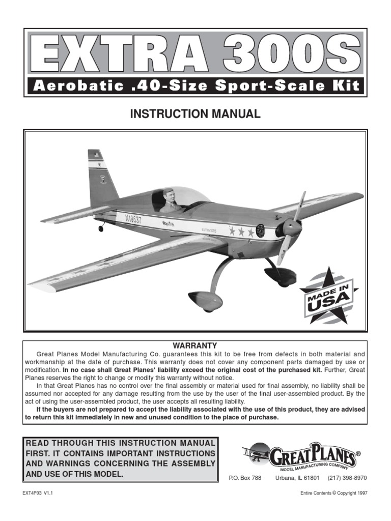 Extra 300S 40 Oz12489 Instructions | PDF | Home & Garden | Technology ...