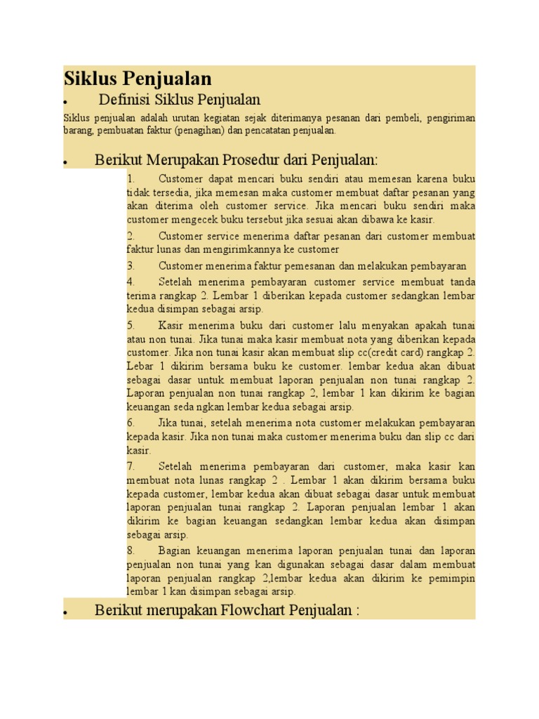 Sia Flowchart Penjualan | PDF