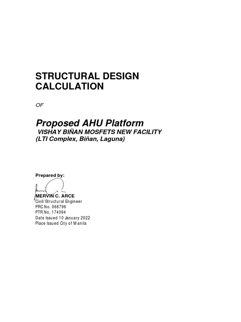 Structural Calcs For AHU Platform | PDF | Construction | Welding