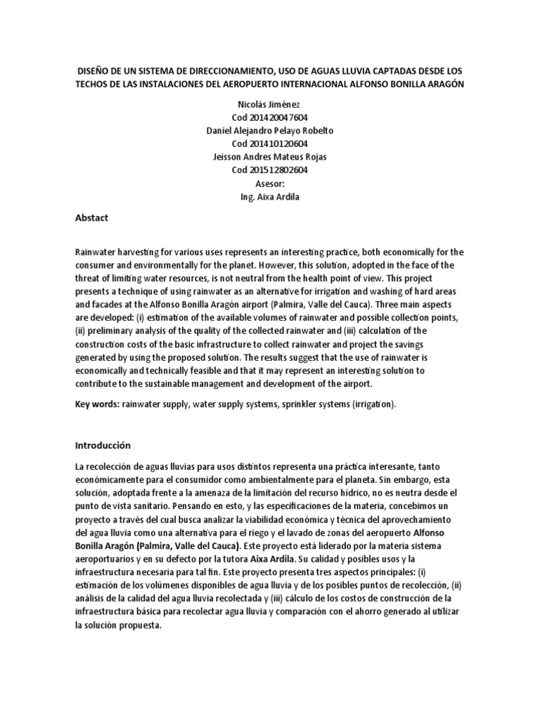 Poryecto Aeropuertos Segundo Corte | PDF | Agua | Colombia