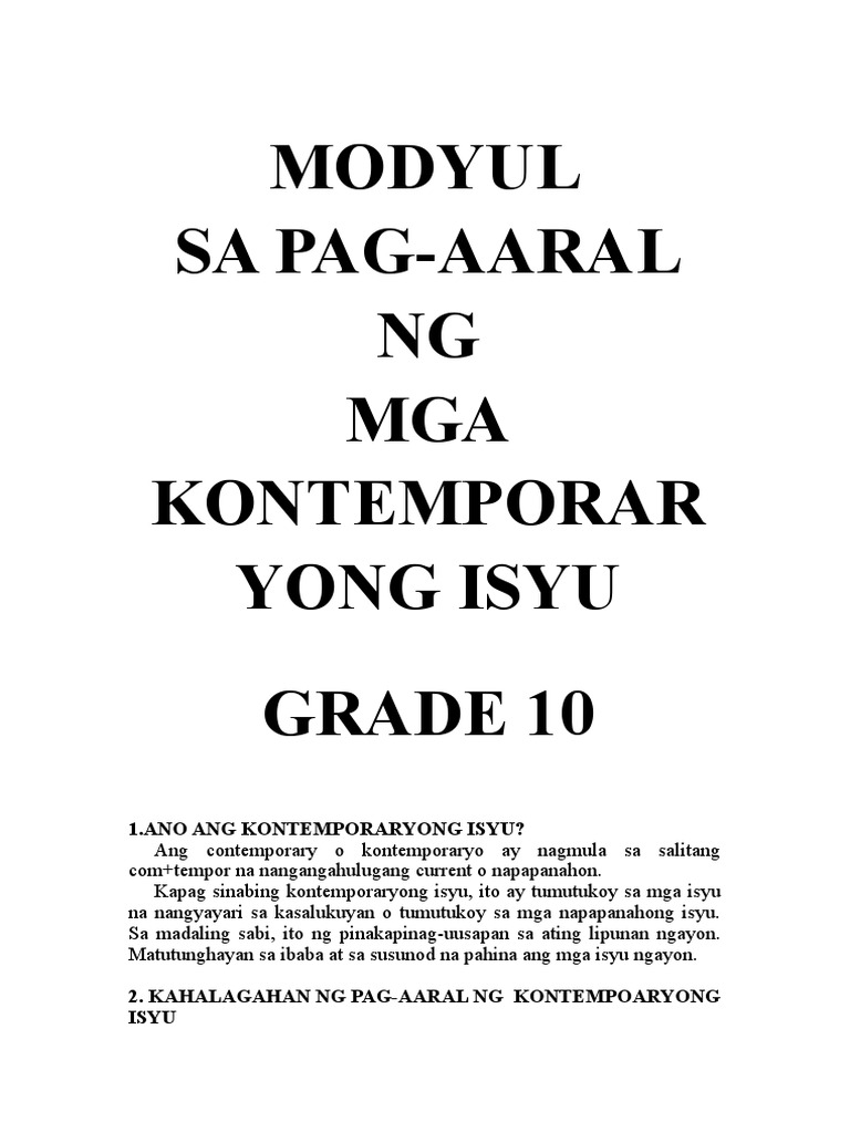 Kontemporaryong Isyu | PDF