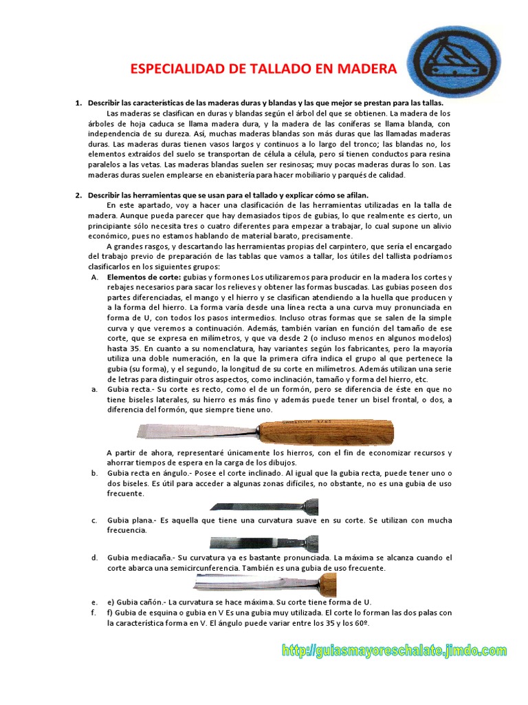 Guía de Tallado en Madera: Herramientas y Técnicas | PDF | Tallo de la ...