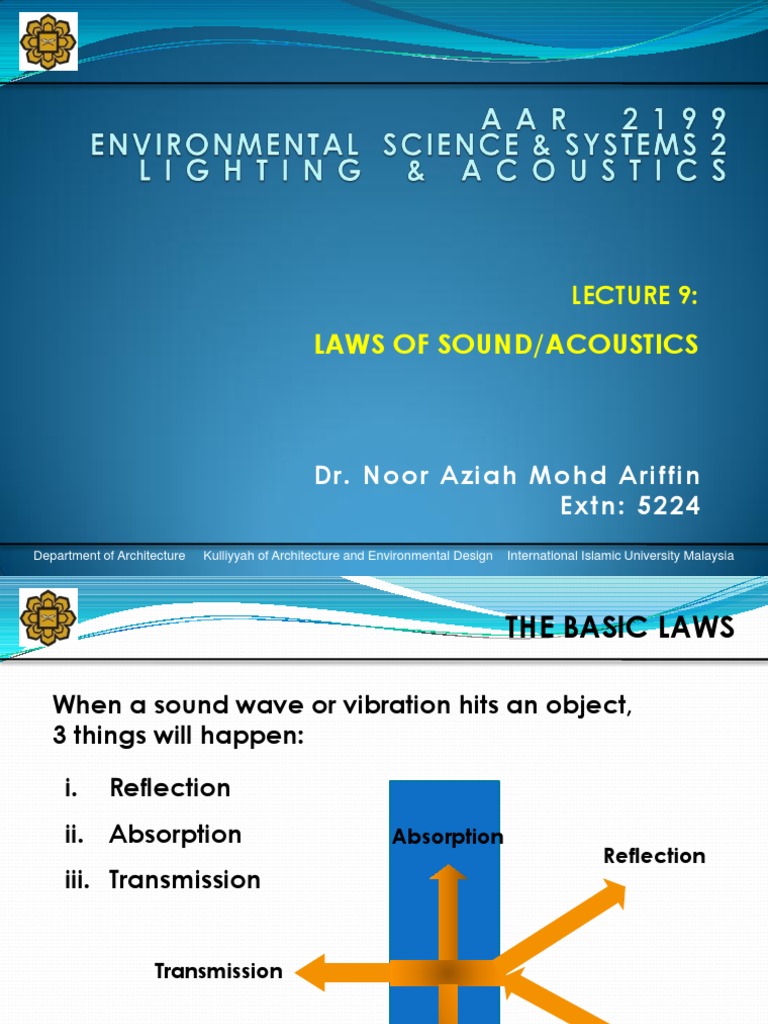 L9 Laws Acoustics | Download Free PDF | Reflection (Physics) | Acoustics