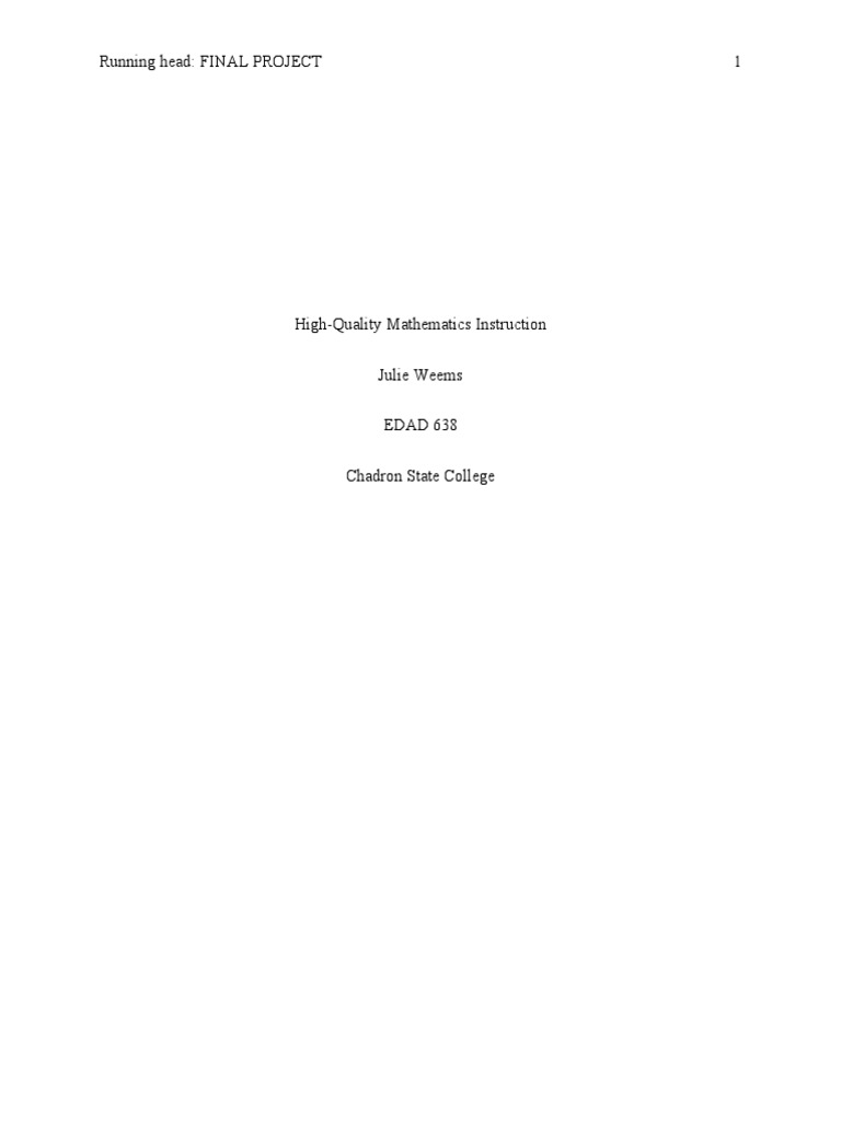 Revised High Quality Math Instruction | PDF | Curriculum | Evidence ...