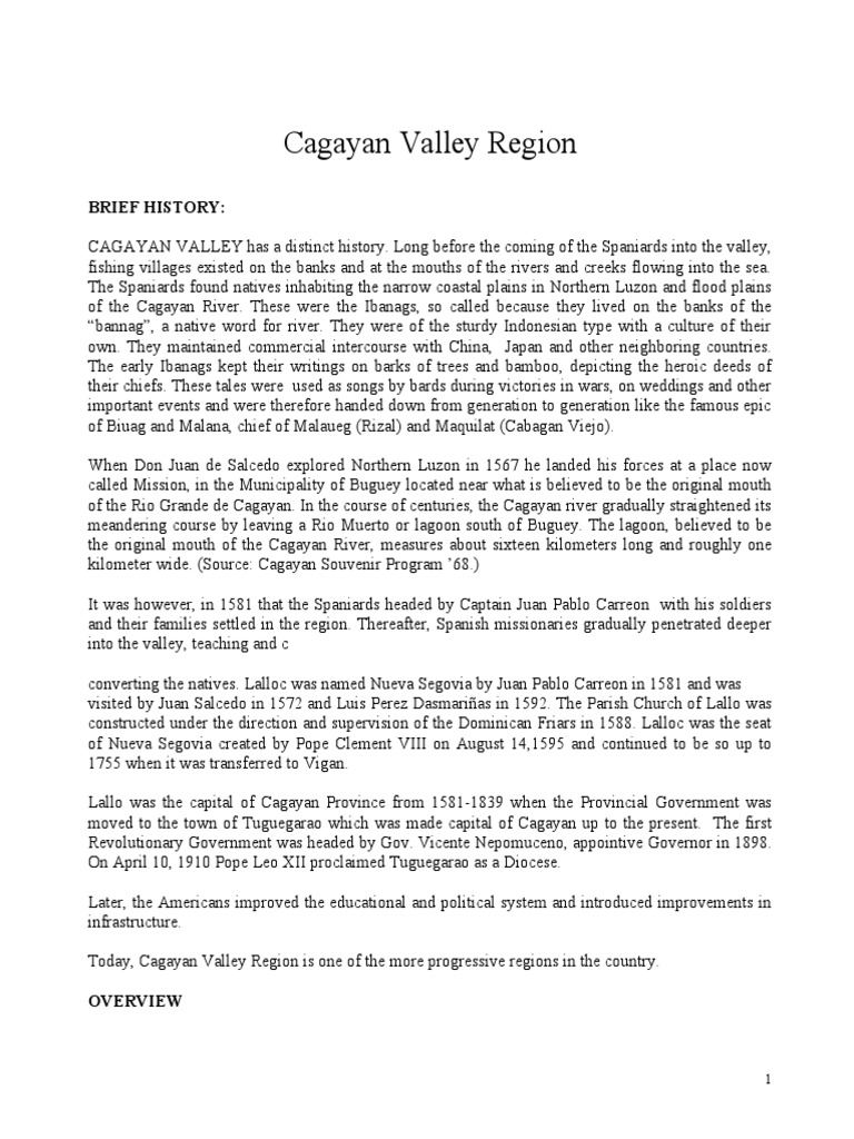 Cagayan Valley Region: Brief History | PDF