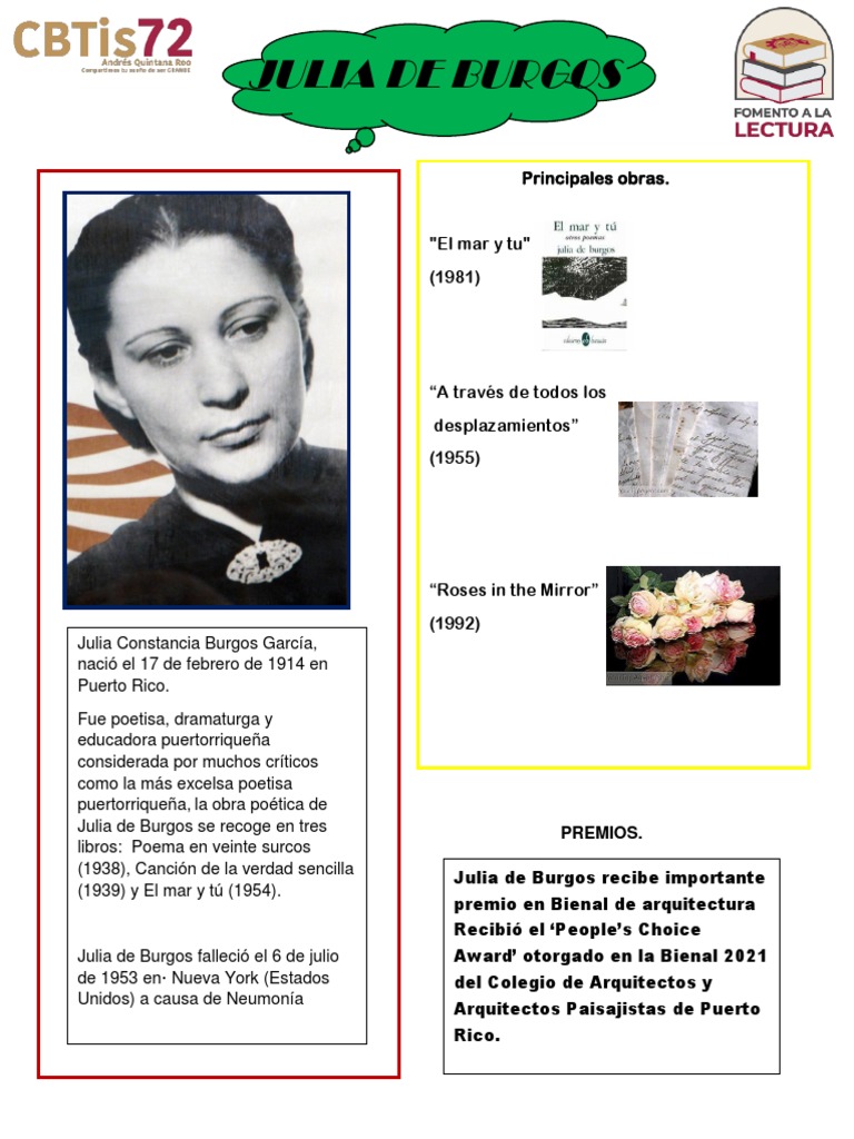 Biografía y logros de Julia de Burgos | PDF | Arte