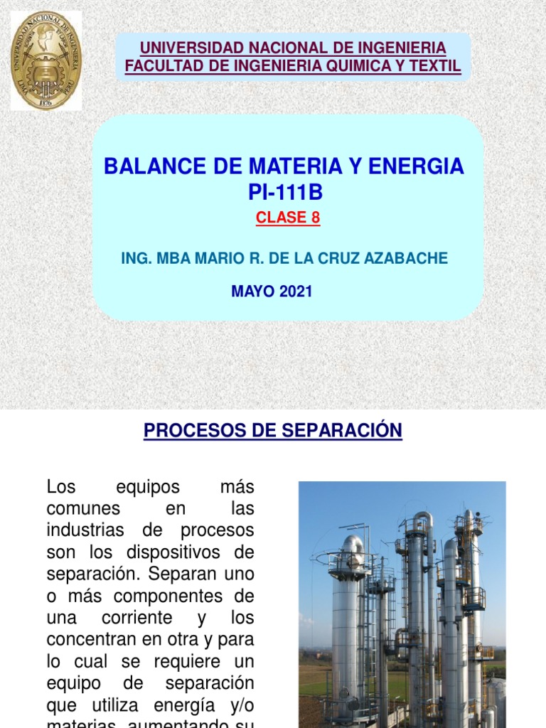 Balance de Materia y Energia | PDF | Fase (materia) | Líquidos
