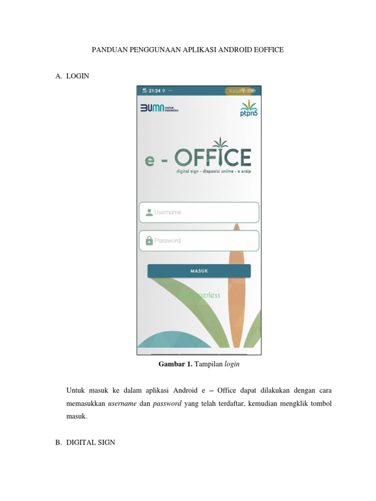 Panduan Penggunaan Aplikasi Android Eoffice | PDF