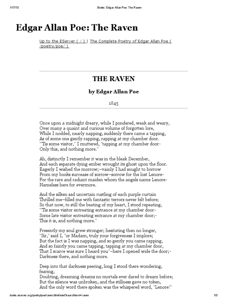 The Raven by Edgar Allan Poe | PDF | The Raven