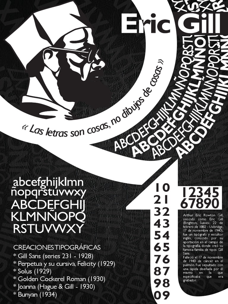 Eric Gill - Poster Tipográfico - Alexis Inga Gonzales | PDF | Diseño ...