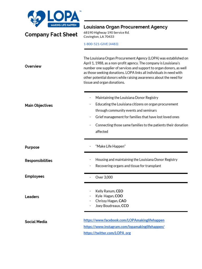 Lopa Media Kit | PDF | Organ Donation | Organ Transplantation