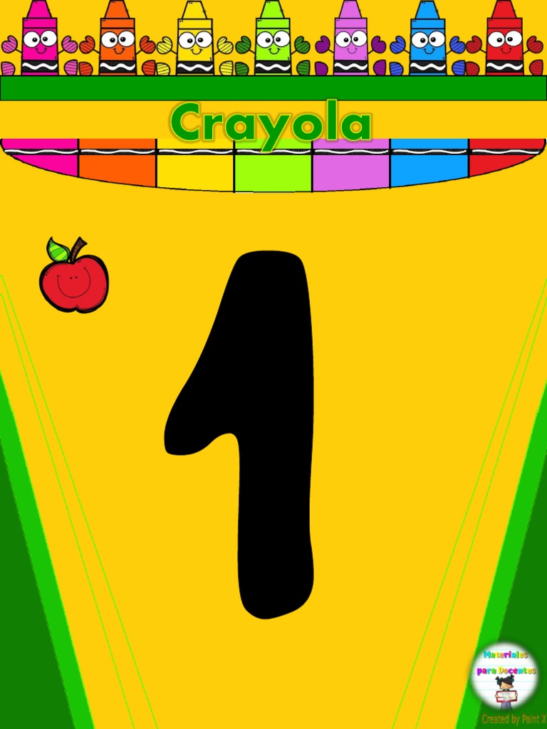 Números Del 1 Al 10 Estilo Crayola | PDF