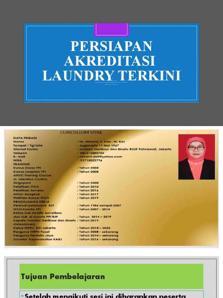 PERSIAPAN AKREDITASI LAUNDRY PILARS by Ibu MINARNI | PDF