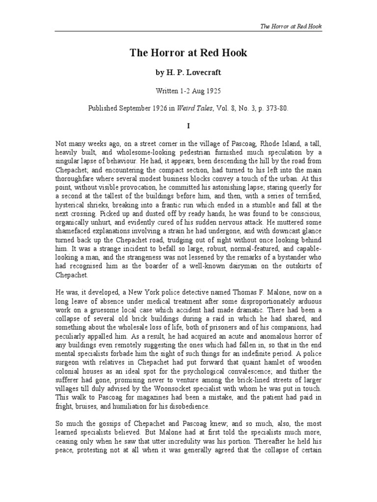 The Horror at Red Hook | PDF