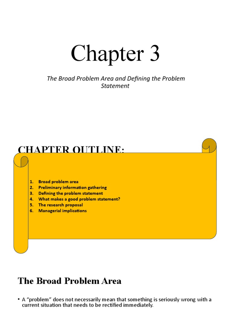 The Broad Problem Area and Defining The Problem Statement | PDF ...
