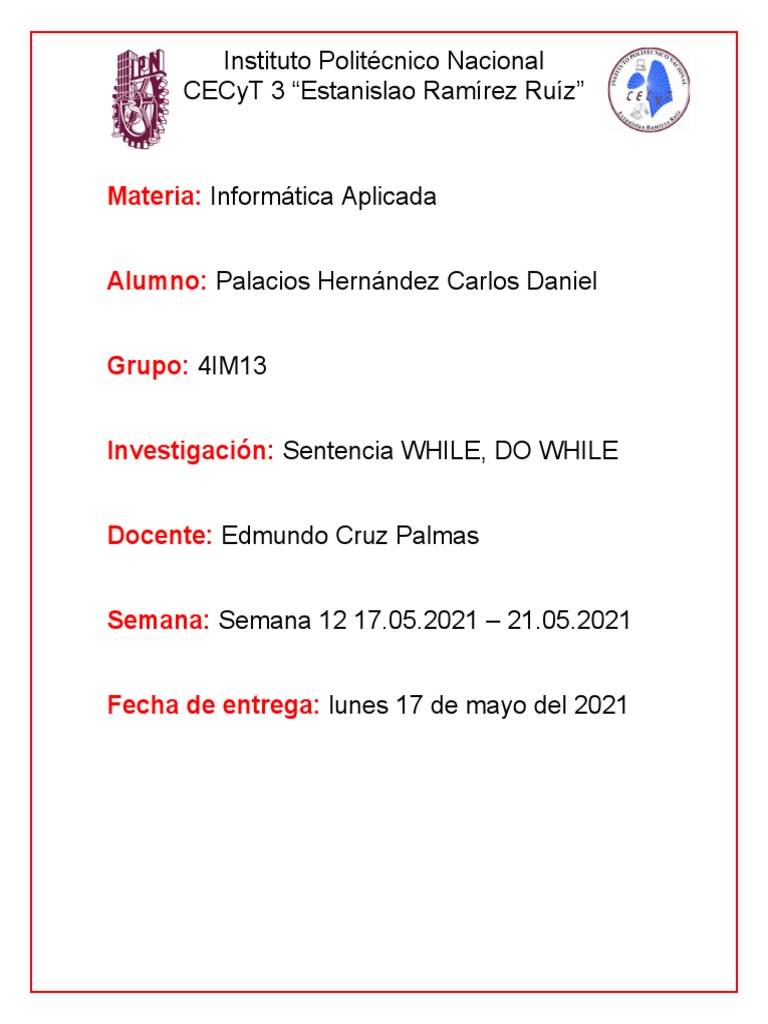 Sentencia WHILE, DO WHILE Lenguaje C | PDF | Flujo de control | Lenguaje de programación