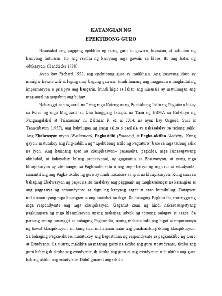 Epektibong Katangian | PDF