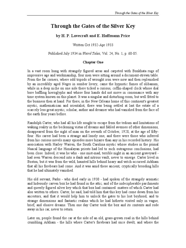 Through The Gates of The Silver Key | PDF | Nature