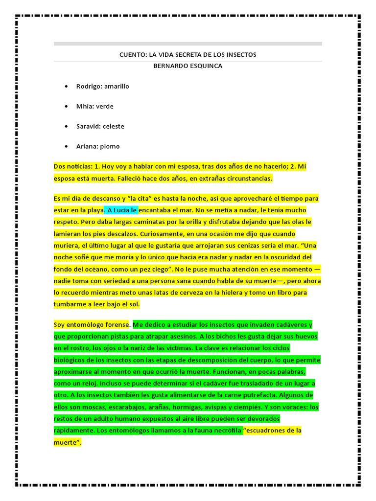 Cuento de Los Insectos | Descargar gratis PDF | Insectos