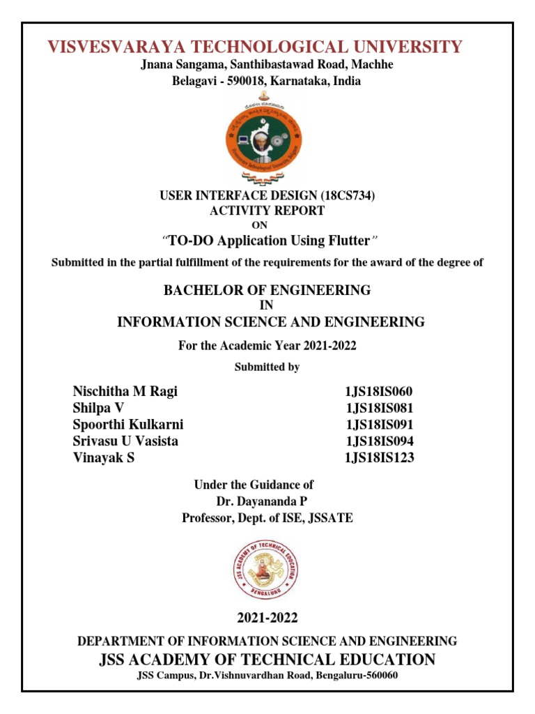 To Do App Using Flutter Report | PDF | Swift (Programming Language ...