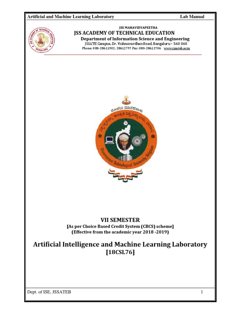 Ai Ml Lab Manual Pdf Machine Learning Engineering 6050