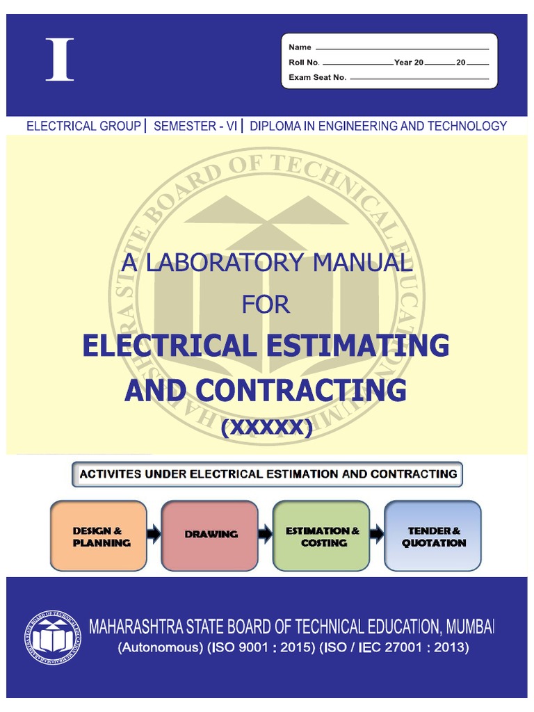Electrical And Contracting Estimation Pdf Engineering Electrical
