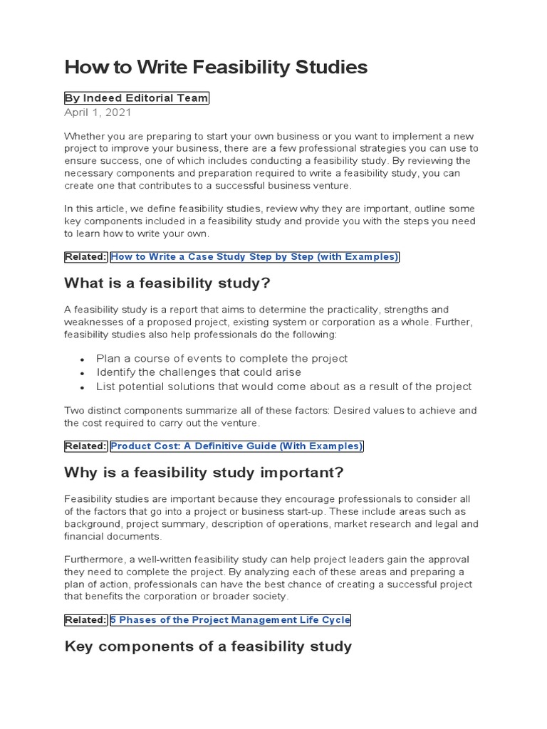 How To Write Feasibility Studies: What Is A Feasibility Study? | PDF ...