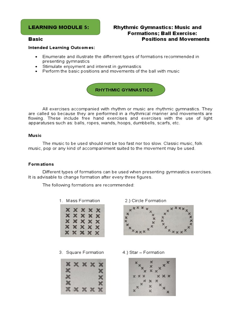 Learning Module 5: Rhythmic Gymnastics: Music and Formations Ball ...