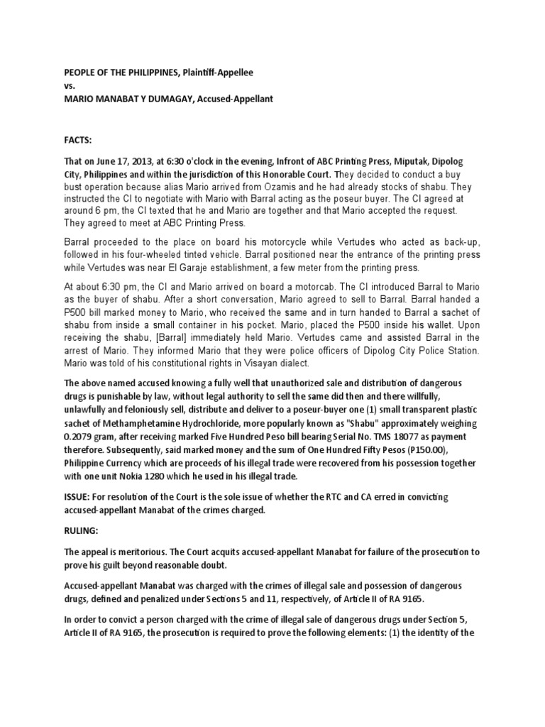 Case Digest | PDF | Burden Of Proof (Law) | Reasonable Doubt