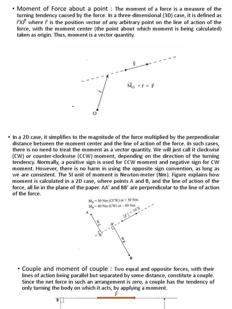Moment of Force About A Point | Download Free PDF | Force | Euclidean ...