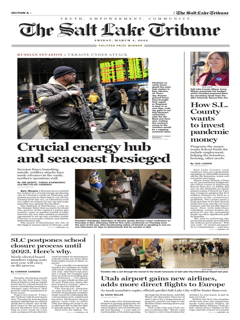 Salt Lake Tribune E-Edition: March 4, 2022 | PDF | Ukraine | Rain