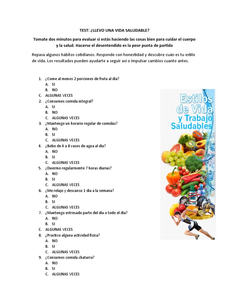 Actividad ¿Llevo Una Vida Saludable | PDF