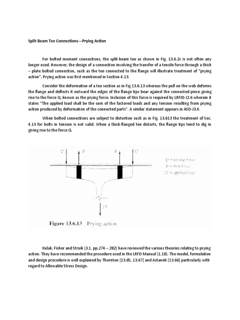 Split-Beam Tee Connections-Prying Action | PDF | Beam (Structure ...