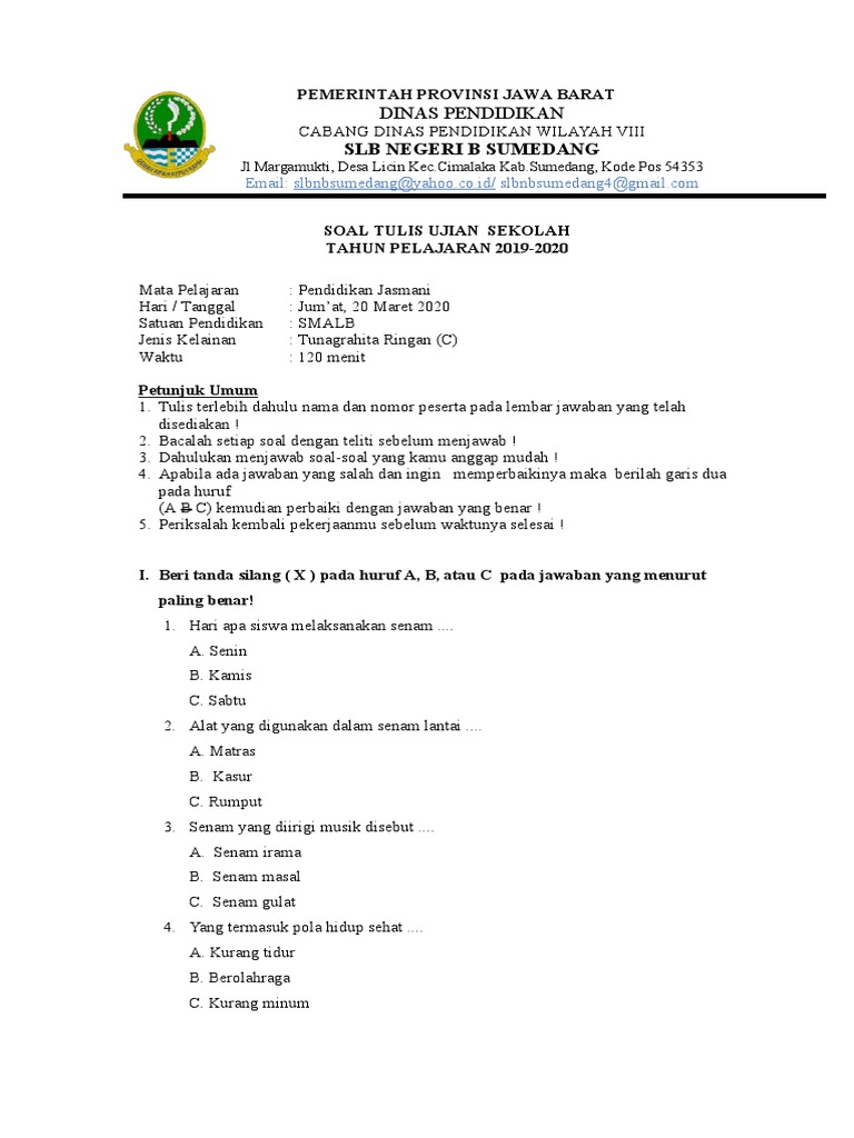 Soal Us Penjas Smalb | PDF