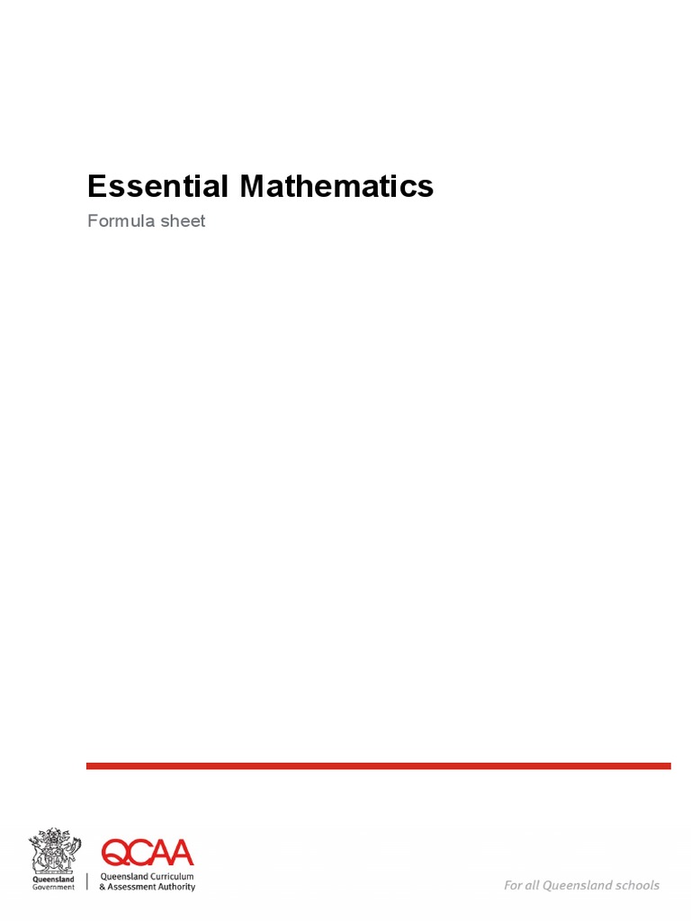 SNR Essential Maths 20 Formula Sheet | PDF | Area | Trigonometry