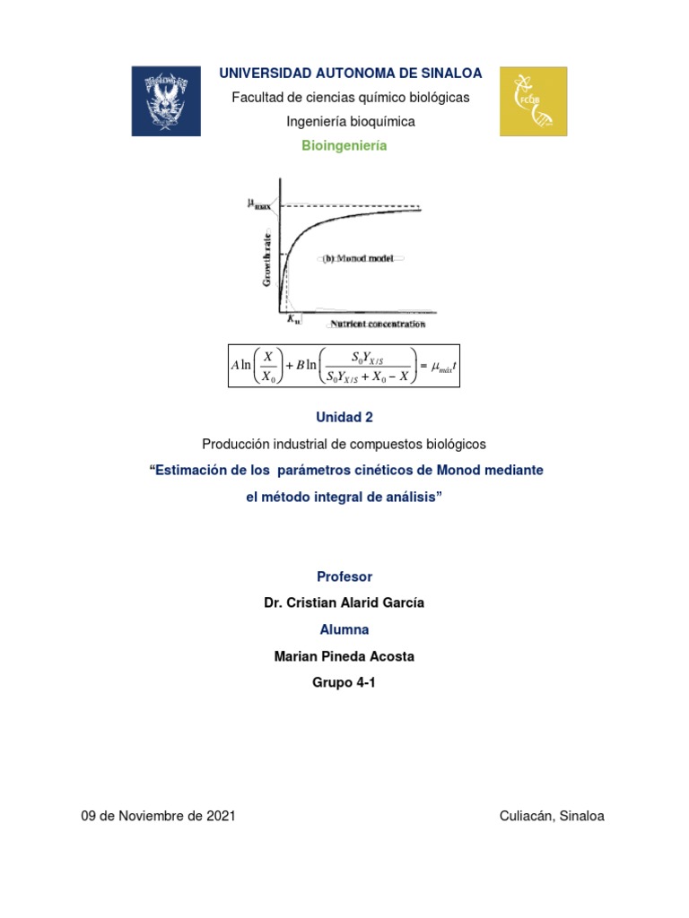 Ecuacion de Monod | PDF | Química | Biología