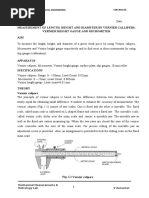 Worksheet - Vernier Caliper and Micrometer PDF | PDF