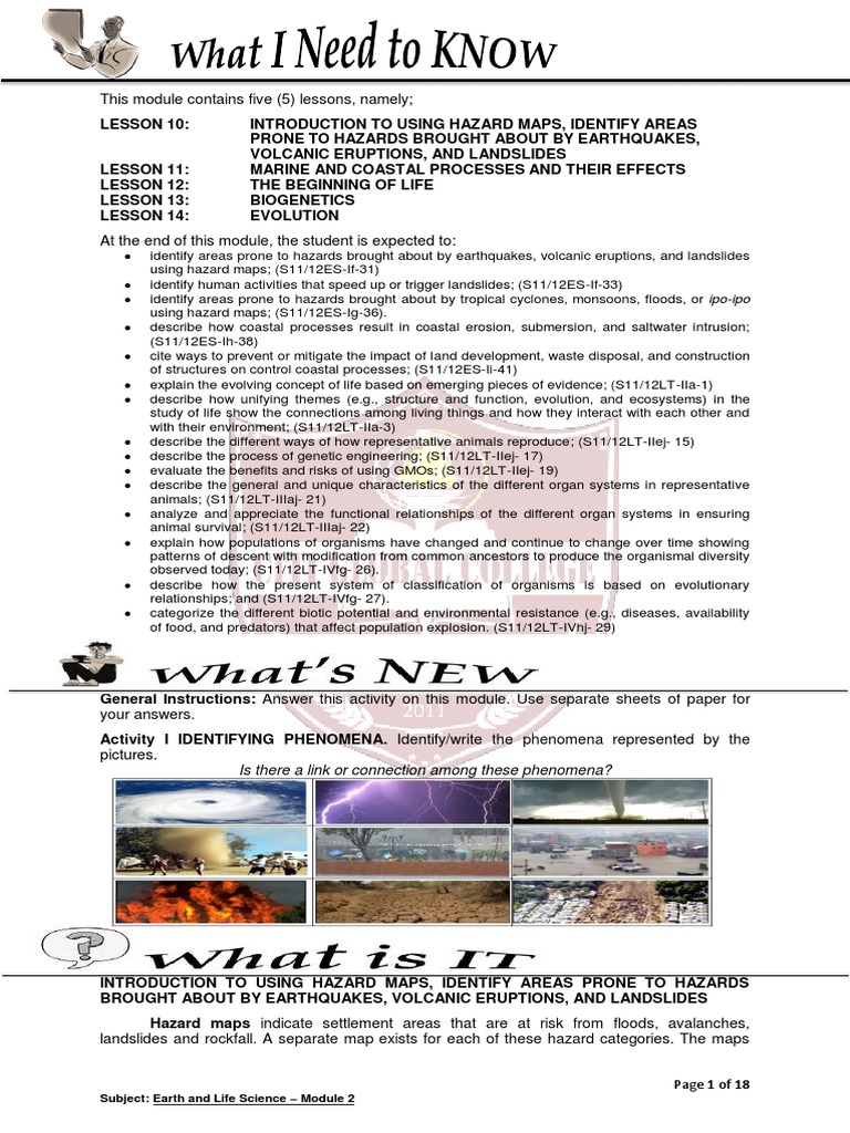 11 Earth and Life Science - Module 2 | PDF | Tropical Cyclones | Human Body