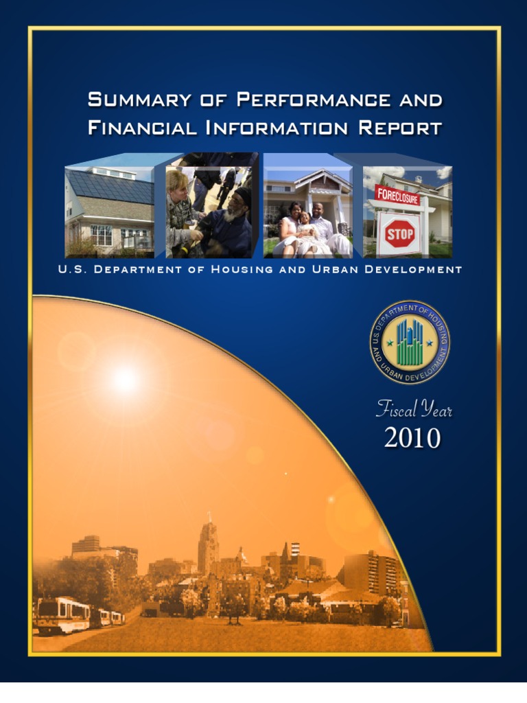 HUD FY2010 Performance and Financial Report Summary | PDF | Federal Housing Administration ...