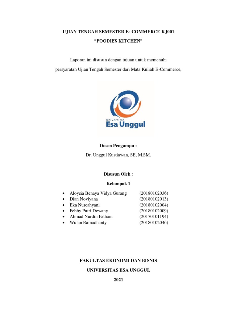 Kelompok 1 Ecommerce - Jawaban UTS | PDF