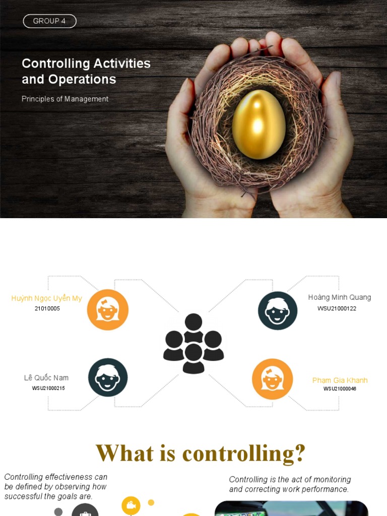 Controlling Activities and Operations: Group 4 | PDF | Governance ...