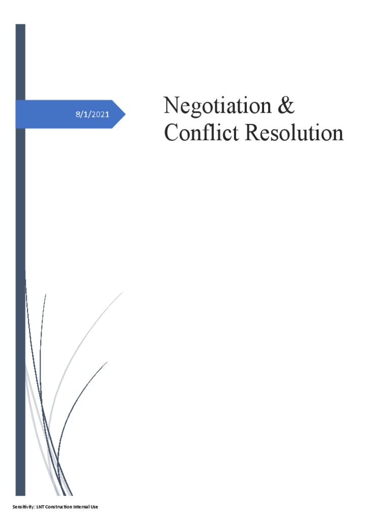 Negotiation & Conflict Resolution | PDF | Negotiation | Bargaining