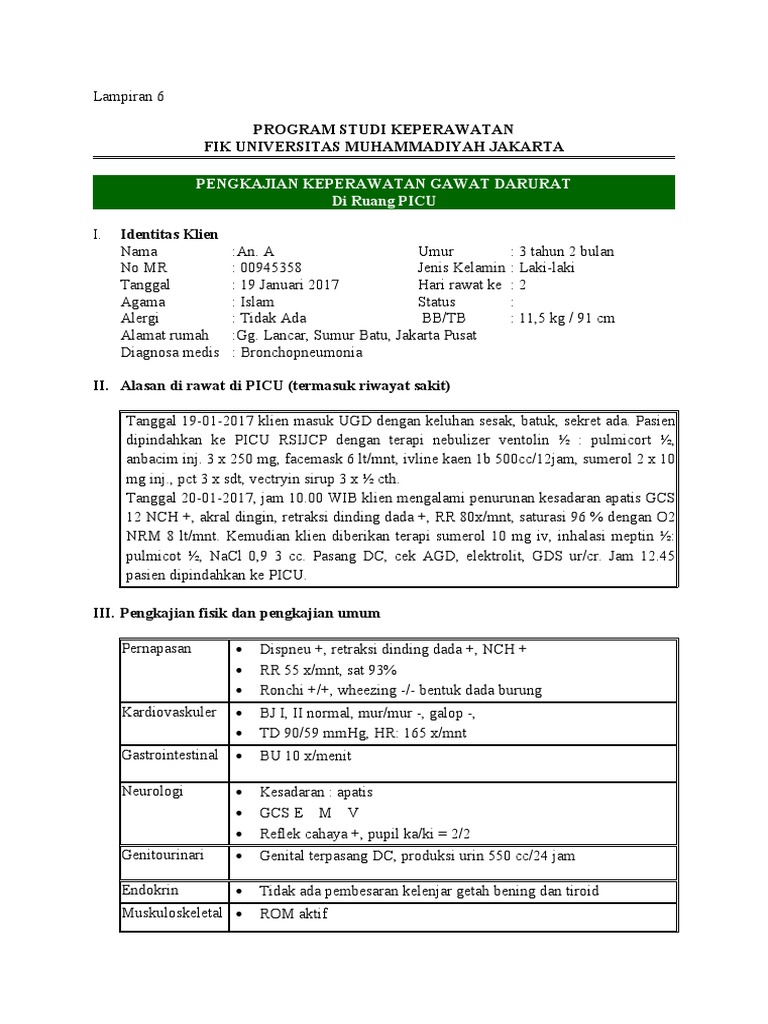 BP Di PICU | PDF | Sains & Matematika